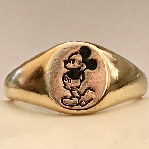Disney | Jewelry | Gold Mickey Mouse Ring Vintage Rare Size 4 5 6 ...